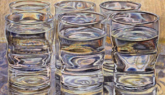 Six glasses of water by Janet Fish on artnet