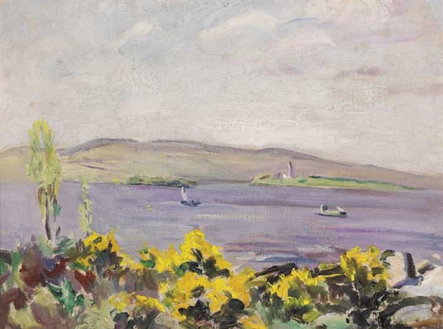 Holy Island from Mountshannon house, County Clare by Eva Henrietta ...
