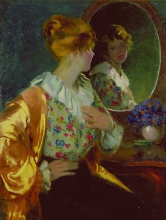 Woman before a mirror by Lajos (Louis) Jambor on artnet