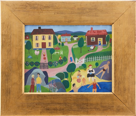 Sommaridyll vid stranden, Dalarna by Stina Sunesson on artnet