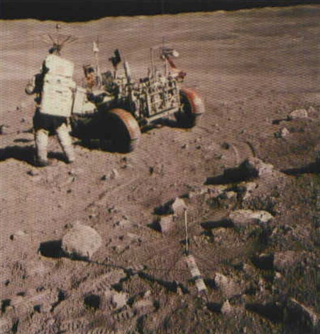 Apollo XVI. Charles Duke de dos, près de la Jeep lunaire by NASA on artnet
