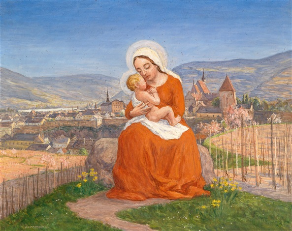 Madonna in a vineyard by Adolf Helmberger on artnet