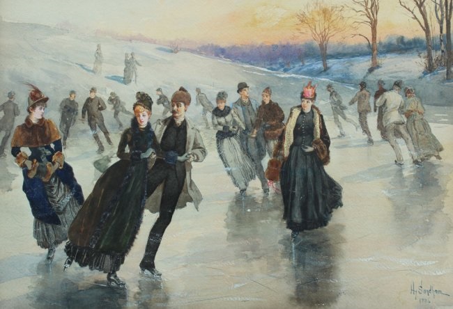 Ice Skating by Henry Sandham on artnet