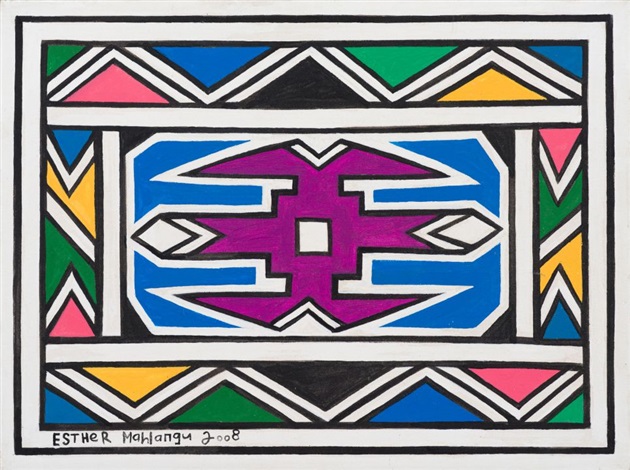 Ndebele Patterns By Esther Mahlangu On Artnet