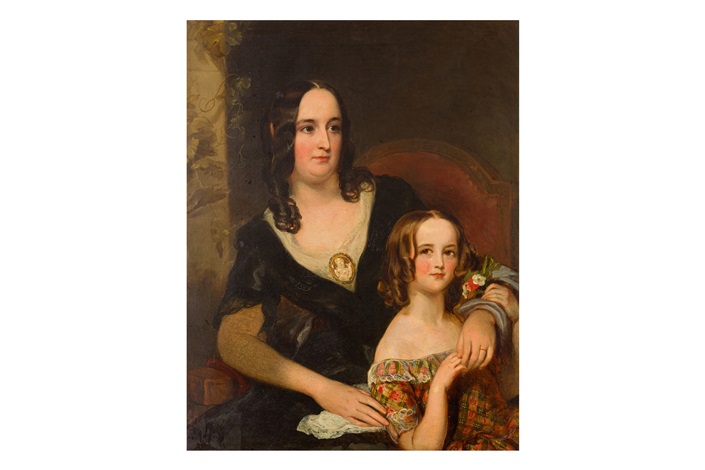 Portrait of Sarah Phelps and her third daughter Sarah Phelps, seated ...