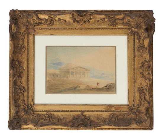 Classical figures near a temple by John Martin on artnet