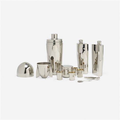 Rare monumental Zeppelin cocktail shaker and traveling bar by J.A ...