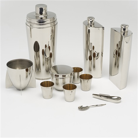 Rare monumental Zeppelin cocktail shaker and traveling bar by J.A ...