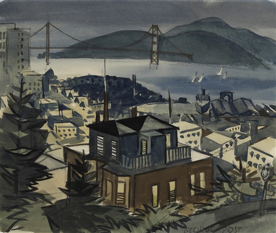 View of San Francisco with the Golden Gate Bridge in the distance by ...