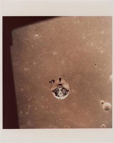 Command Module Columbia in orbit, from the Lunar Module Eagle 2 photos ...