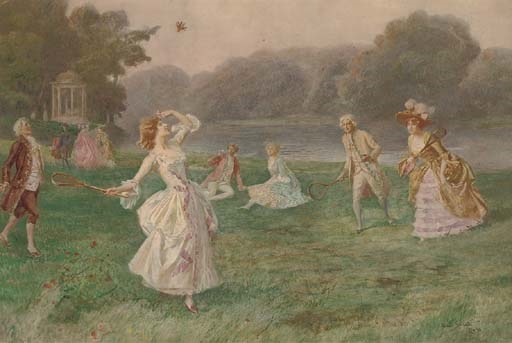 Badminton by the river by Mario Spinetti on artnet