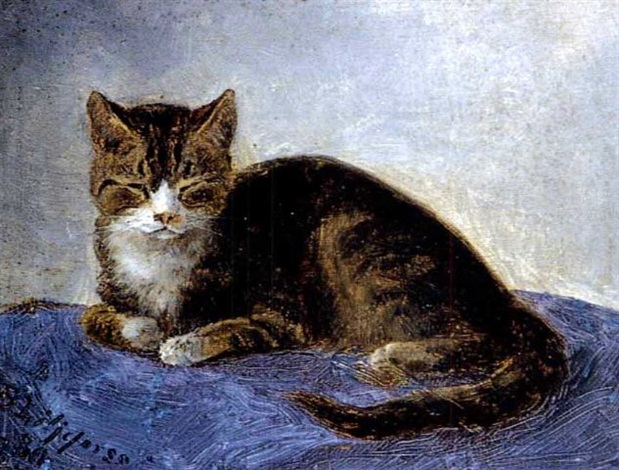 KATT PA BLA DYNA by Bruno Liljefors on artnet