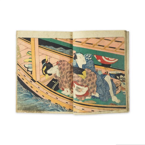 A hanshibon-size shunga book, probably vol.2 from the complete four ...