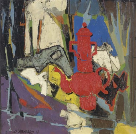 The red coffee pot by Claude Venard on artnet