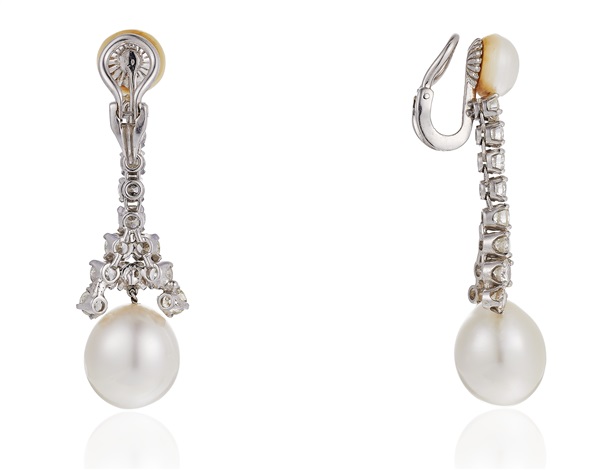 RUSER CULTURED PEARL AND DIAMOND EARRINGS WITH GIA REPORT by William ...