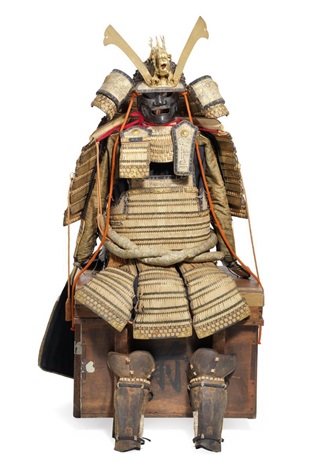 A Japanese OYoroi Samurai great armour from the Edo period on a stand ...