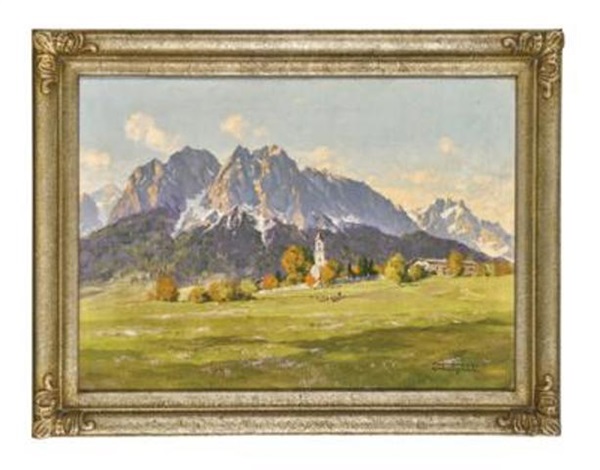 Obergrainau mit Zugspitze und Waxenstein by Hans Maurus on artnet