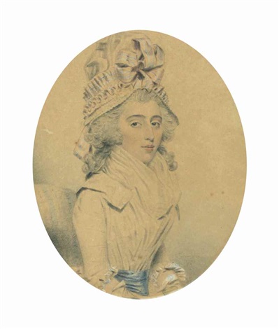 Portrait of Mrs. John Langston, half-length, seated, wearing a white ...