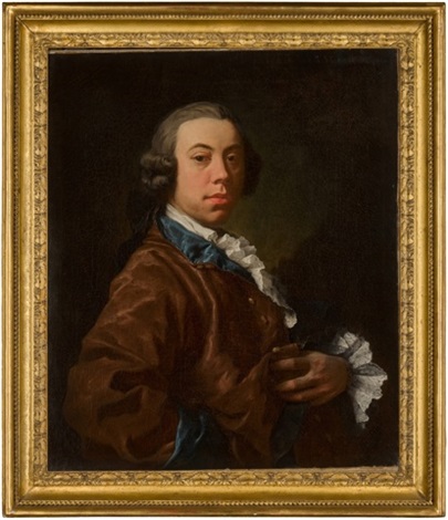 Portrait of Sir Thomas Saunders Sebright, 5th Bt. 17231761, half-length ...