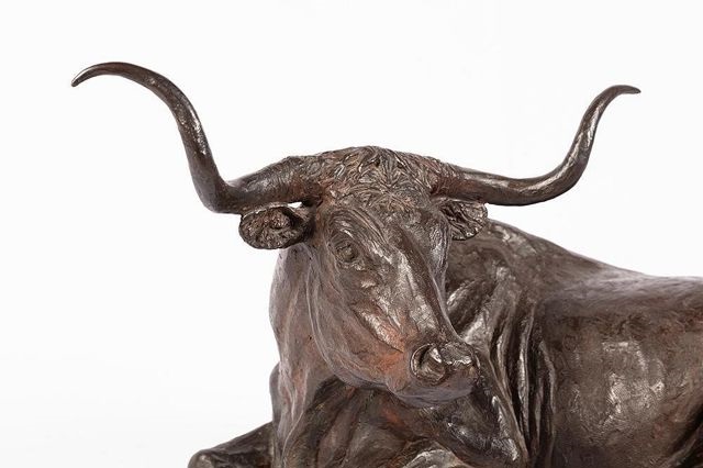 Reclining Longhorn by Cynthia Rigden on artnet