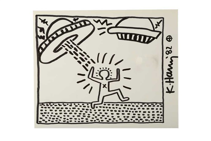 Man with UFO by Keith Haring on artnet