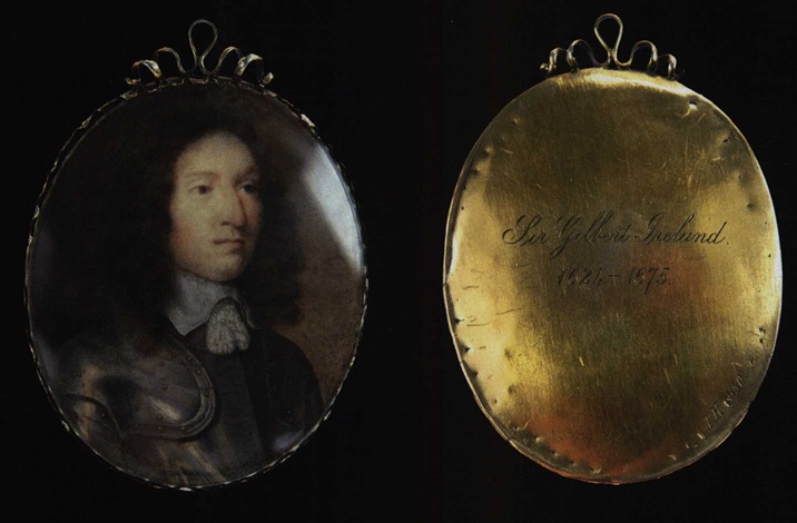 Sir Gilbert Ireland wearing brass-studded armour and lawn collar, his ...