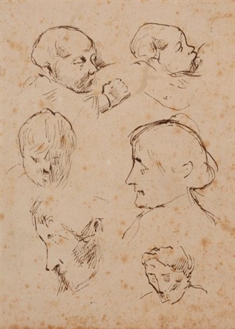 Etude dune femme et dun petit enfant, autrefois Mette Gauguin et de son ...