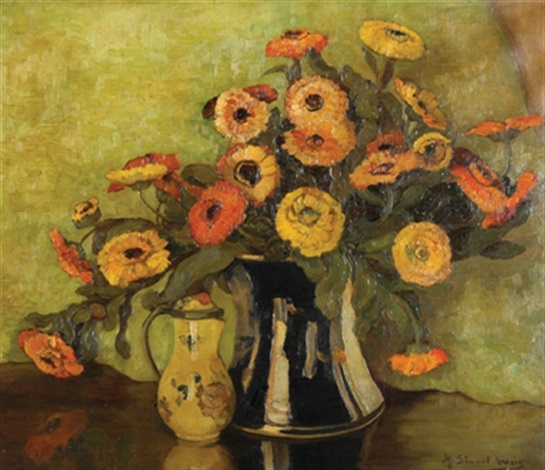 Still life with flowers by Helen Stuart Weir on artnet