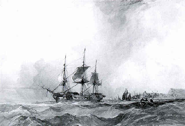 Merchantmen in a squall off the south coast by John Callow on artnet