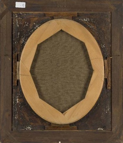 Portrait of a woman, bust-length, wearing a lace bonnet, turned to the ...