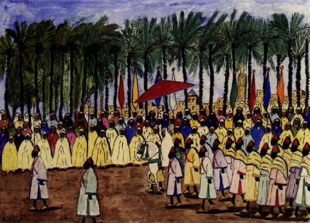 Cortège du sultan se rendant à la mosquée by Mohamed Ben Ali R'bati on artnet