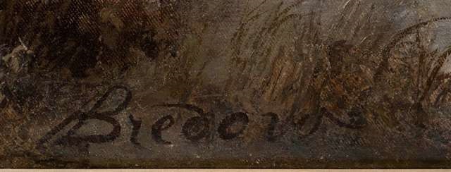 Winterlandschap met schaatsers bij zonsondergang by Albert Bredow on artnet