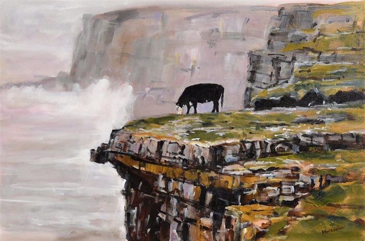 Cattle Crazing on Inis Mór, Aran Islands by Michael Hanrahan on artnet