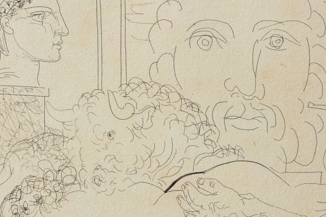 Minotaure Caressant une Femme Etching by Pablo Picasso on artnet