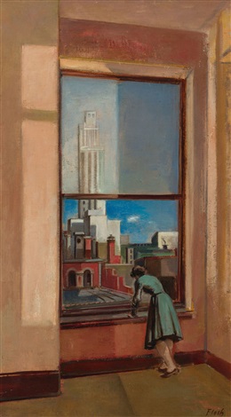 View through a skyscraper window by Josef Floch on artnet