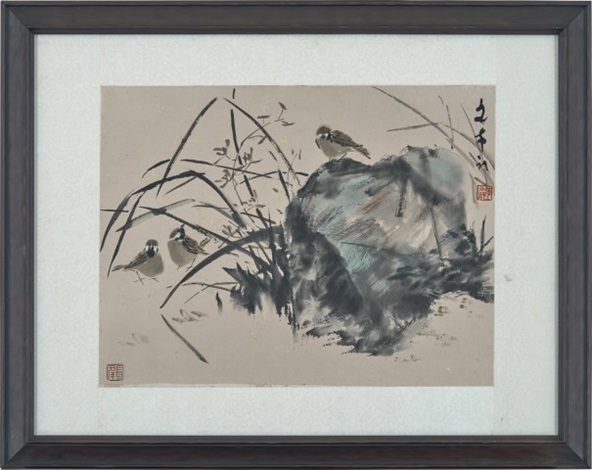 Two works i 11 Sparrows ii 3 Sparrows by The Rock by Chen Wen Hsi on artnet