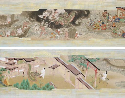 Hachiman no goengi - Legends of Hachiman Shrine pair by Japanese School ...