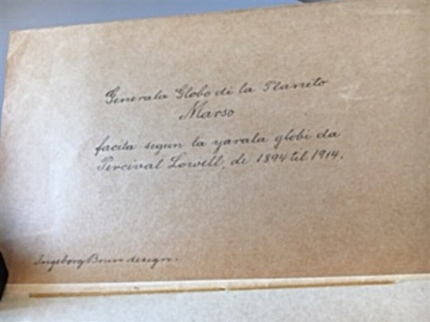 Emmy Ingeborg Brun Mars globe after Percival Lowells planiglobe from ...