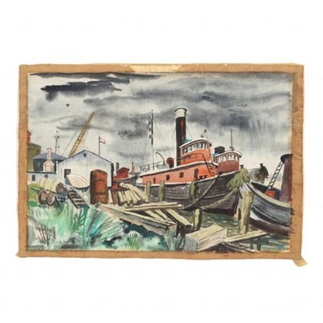 Harbor Scene double-sided by Claude Howell on artnet