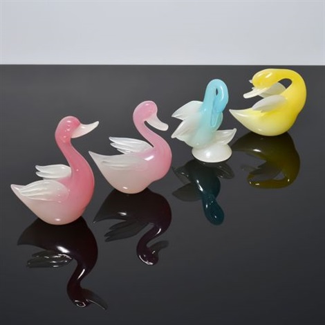 6 Archimede Seguso ALABASTRO Bird Duck Sculptures, Murano by Archimede ...