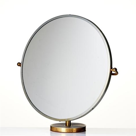a white metal and brass table mirror by Josef Frank on artnet