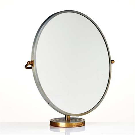a white metal and brass table mirror by Josef Frank on artnet