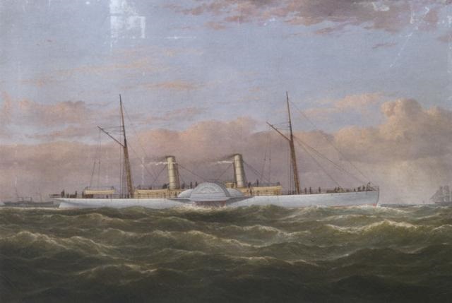 The Confederate blockade runner C.S.S. Colonel Lamb at sea by Samuel ...