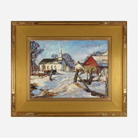 Winter Village Landscape by Frederick Lester Sexton on artnet