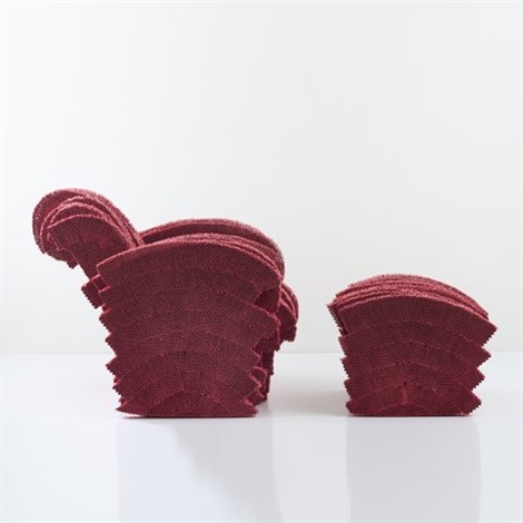 Red Beaver armchair with ottoman by Frank Gehry on artnet