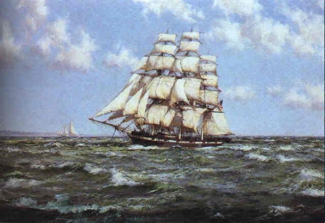 The Ann Mckim of Baltimore, first American clipper by Montague Dawson ...