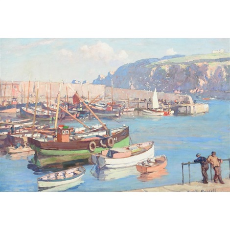 The Quay at Mevagissey, Cornwall by Gyrth Russell on artnet