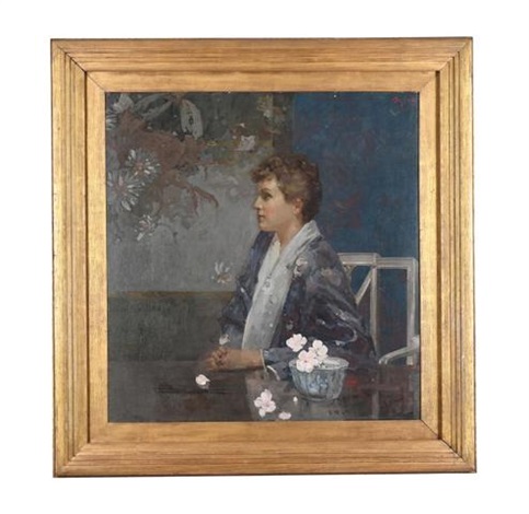 THE JAPANESE KIMONO PORTRAIT OF LUCY RAY by Sir Frank Brangwyn on artnet