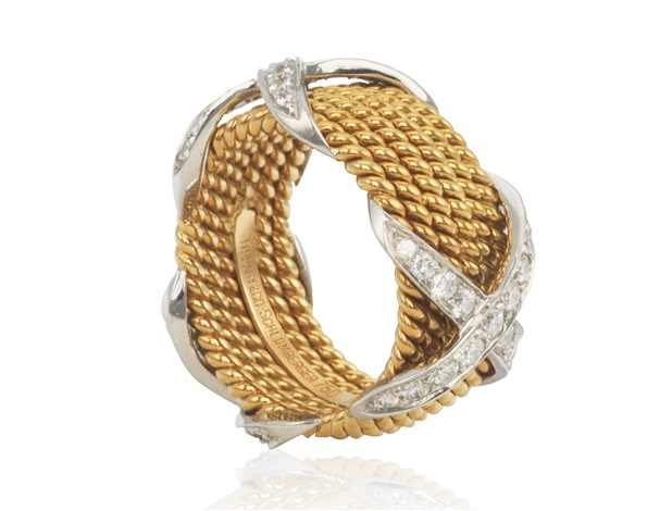 TIFFANY CO. SCHLUMBERGER ROPE SIX-ROW X RING by Tiffany & Co. on artnet