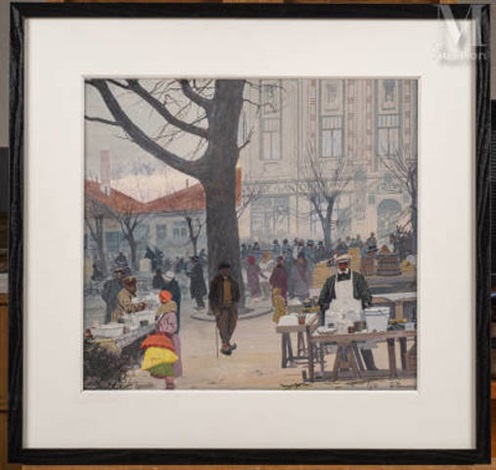 Scène de marché à Belgrade by Boris Nilovich Litvinov on artnet